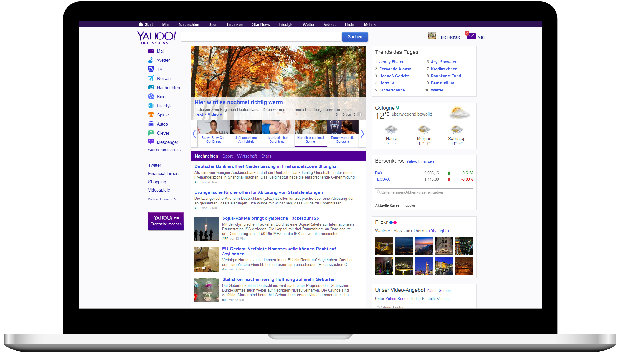 Yahoo.de runderneuert: Neue Startseite mit modernem Design und ...