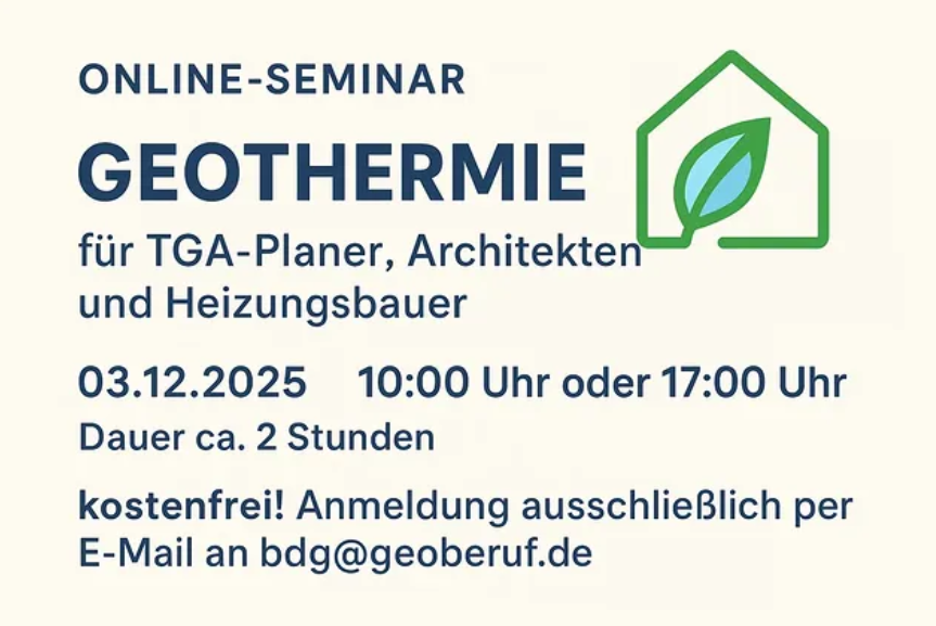 Kostenfreies Webinar: Effiziente Nutzung von Geothermie in der TGA ...