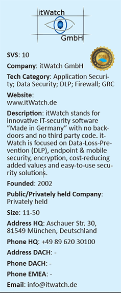 2018 Softshell Vendor Award Gold, itWatch GmbH, Story - PresseBox