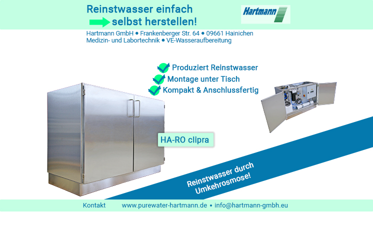 Hohe Wasserqualität mit VE-Wasser ohne zusätzliche Arbeit im Labor ...