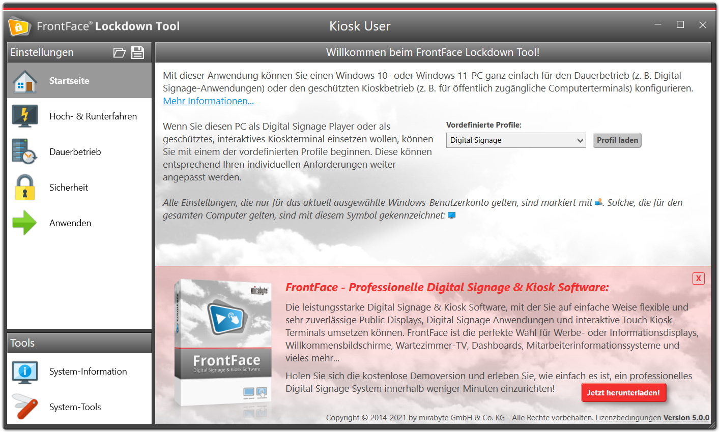 FrontFace Lockdown Tool 5.0: Das kostenlose Tool zur Konfiguration von Windows-PCs als Kiosk ...