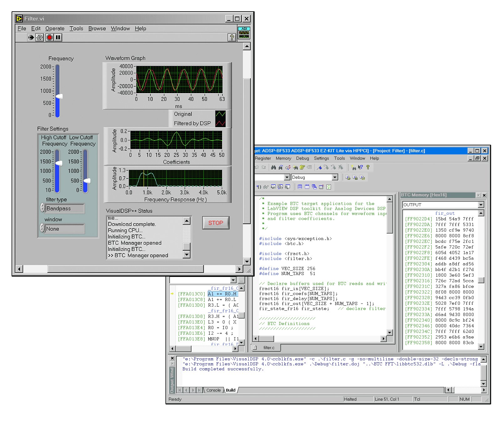 LabVIEW von National Instruments und VisualDSP++ von Analog Devices ...