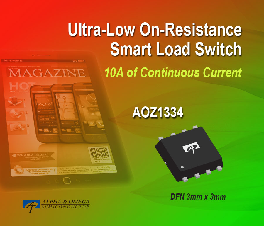 Neuer Single-Channel EZPowerTM Smart Load Switch AOZ1334 von AOS, Arrow ...