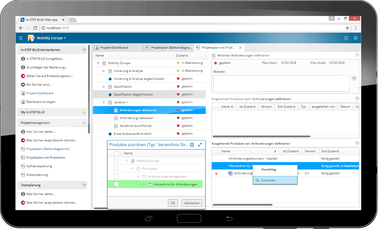 Projektmanagement-Software in-STEP BLUE bietet noch mehr Features für ...