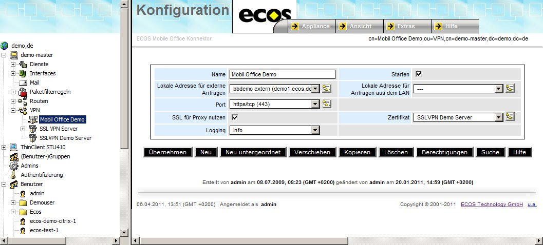 Sicherer Fernzugriff auf Webapplikationen im Intranet, ECOS Technology GmbH, Story - PresseBox