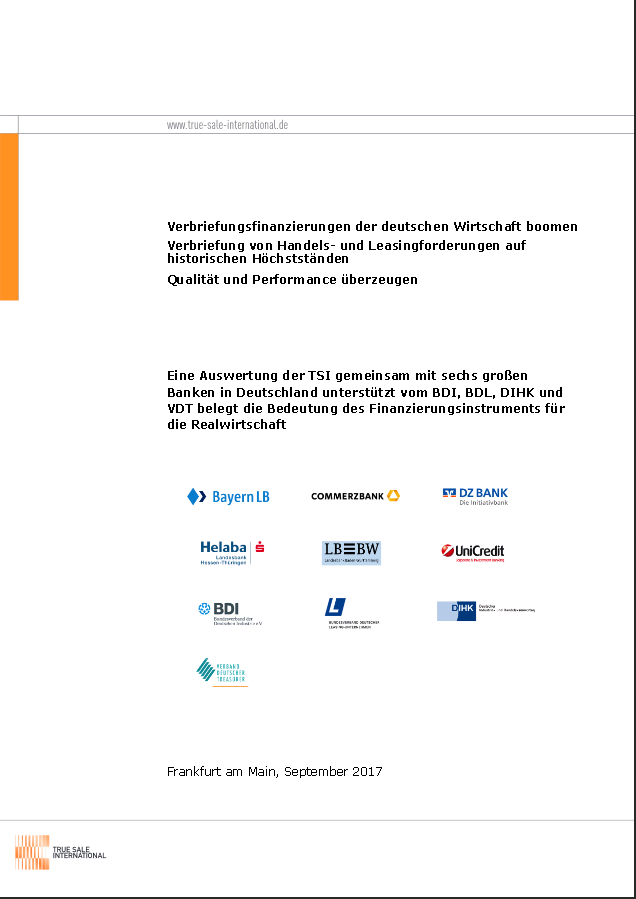 Verbriefungen der Realwirtschaft boomen, True Sale International GmbH, Story - PresseBox