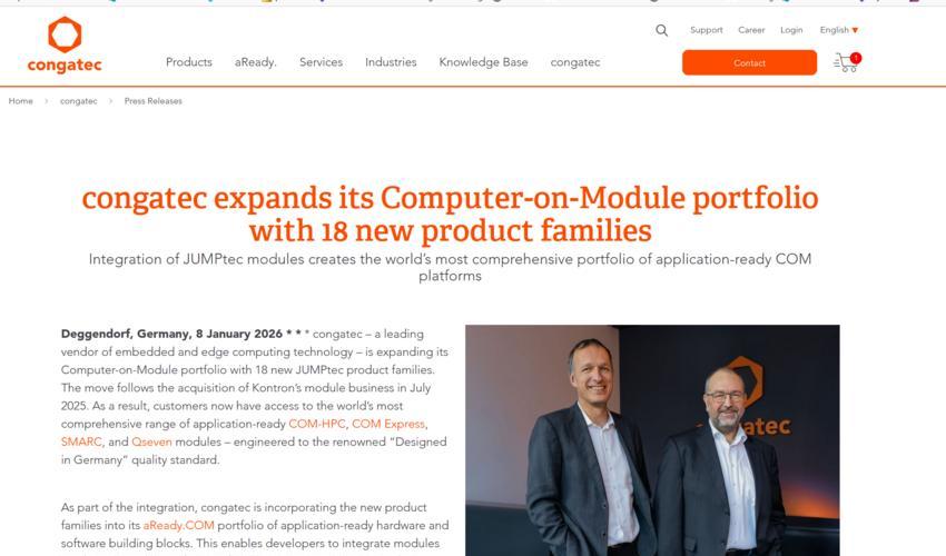 congatec expands its Computer-on-Module portfolio with 18 new product ...