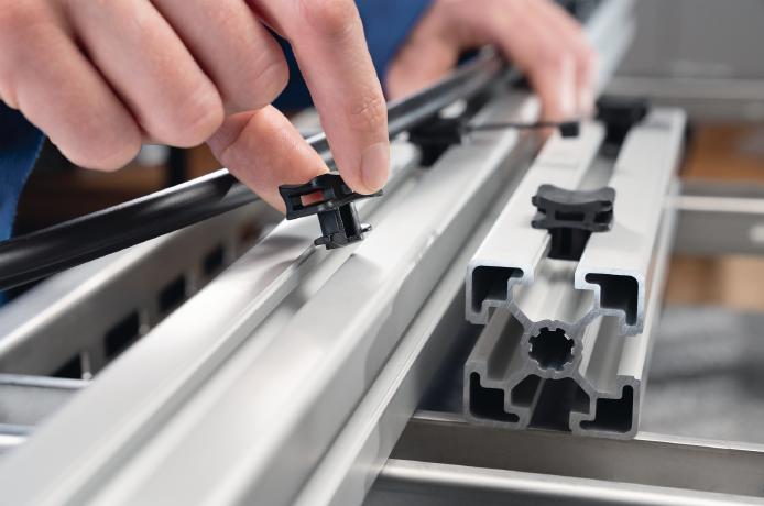 Cable tie mount for aluminium frame T-slots, HellermannTyton, Press release - PresseBox